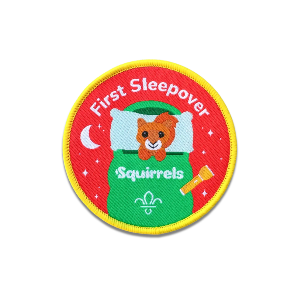 First Sleepover Squirrels Blanket Badge – The Scout And Guide Shop