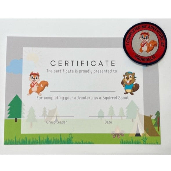 Squirrels Moving On Pack - Badge and Certificate – The Scout And Guide Shop